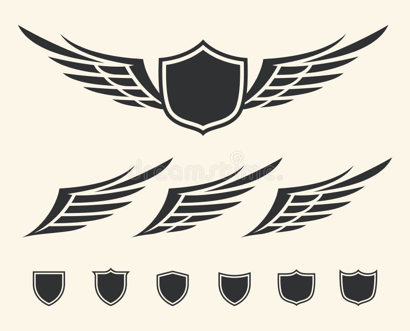 Winged crest stock vector. Illustration of insignia, arms - 42650679