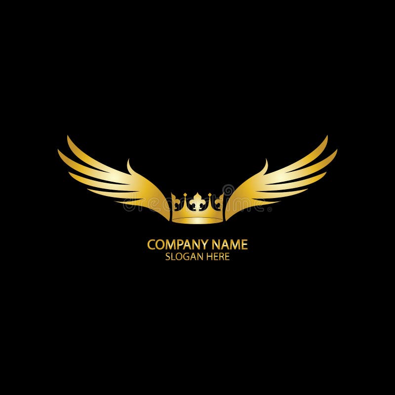 Winged Crown Golden Logo / Vector Illustration Stock Vector ...