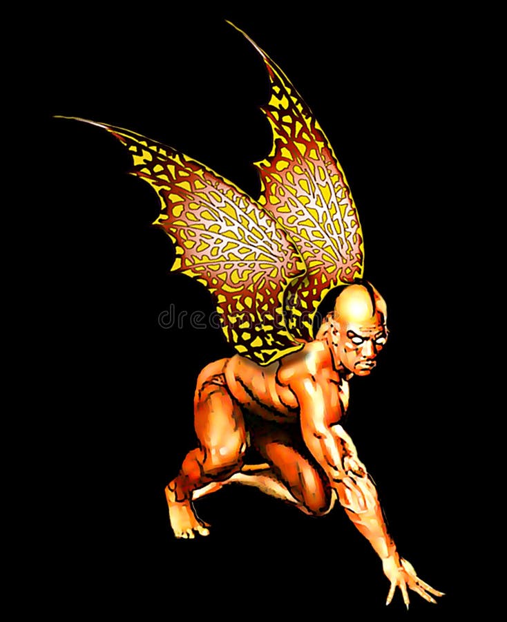 Winged demon stock illustration. Illustration of rolling - 1110126
