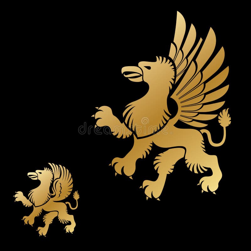 Gryphon Mythical Creature Power and Strength Symbol Eagle Head Lion ...