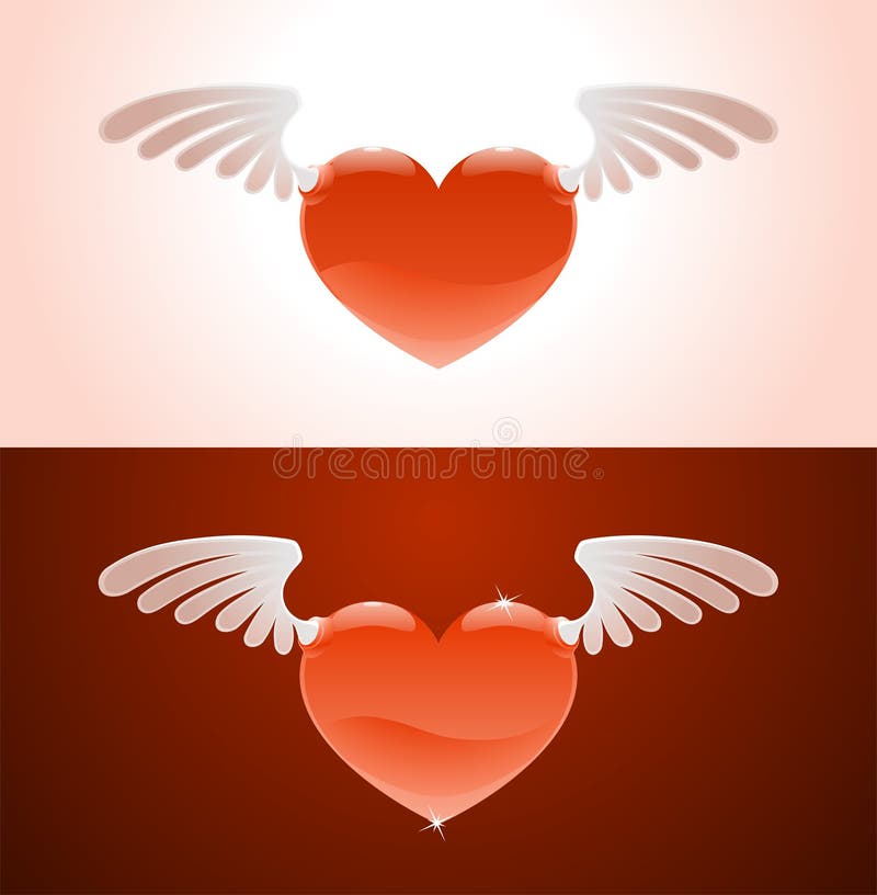 Winged Heart Emblem stock illustration. Illustration of style - 11704535