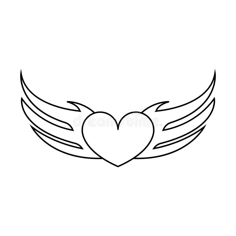Winged heart icon stock vector. Illustration of holiday - 287769519