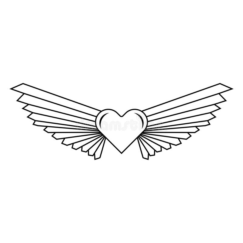 Winged heart icon stock vector. Illustration of winged - 287769533
