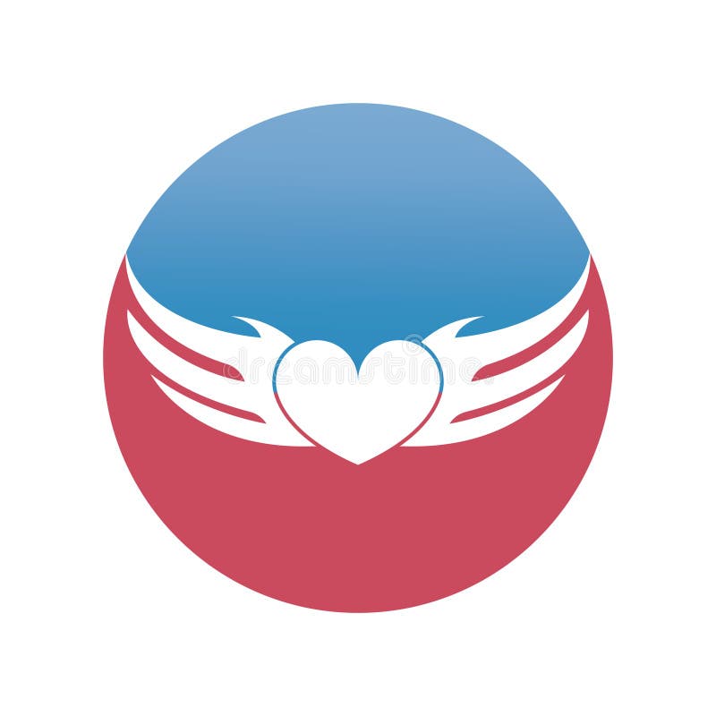 Winged heart icon stock vector. Illustration of color - 288017672