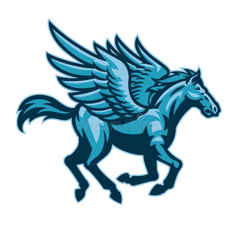 Winged Horse Pegasus Mascot Logo Stock Vector - Illustration of logo ...