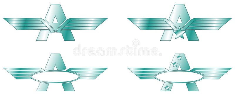 Winged Letter a Set Isolated Stock Illustration - Illustration of ...
