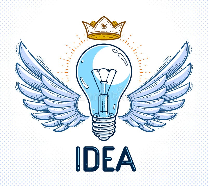 Creative Idea Light Bulb Vector Linear Logo or Icon, Creativity ...