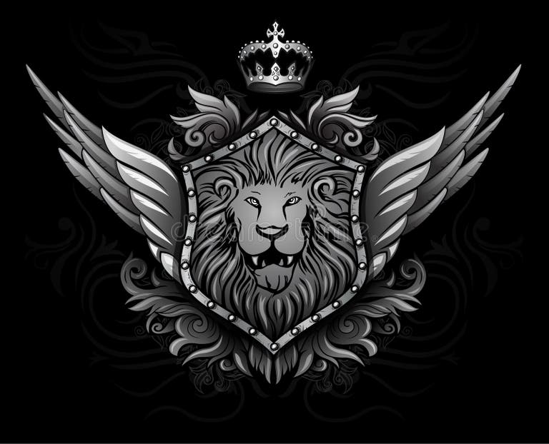 Lion Head Winged Insignia Stock Illustrations – 67 Lion Head Winged ...
