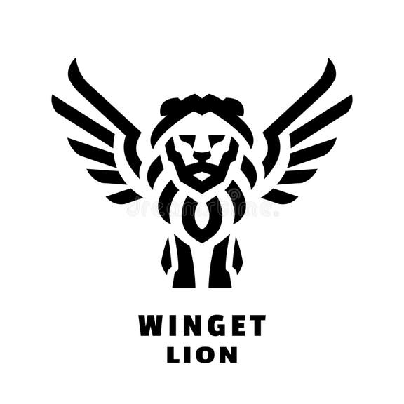 Winged lion logo. stock vector. Illustration of drawing - 317164958