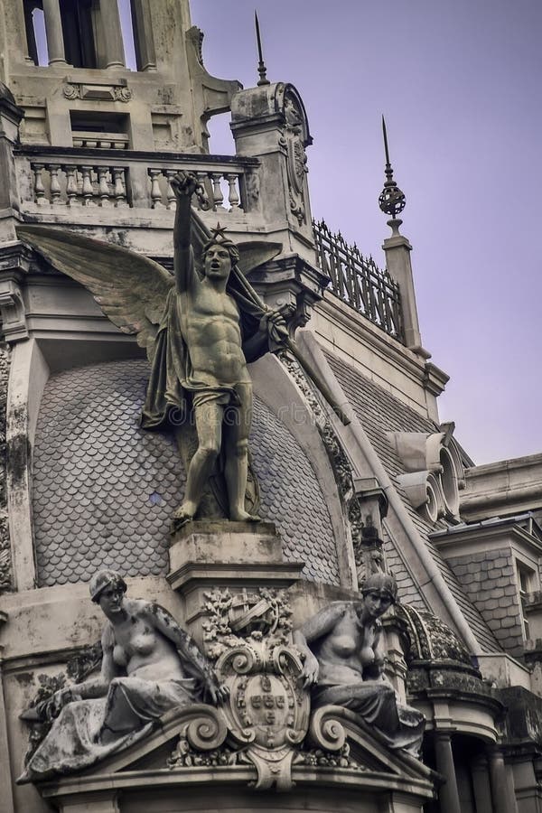 Winged man sculpture stock photo. Image of building, history - 31097586