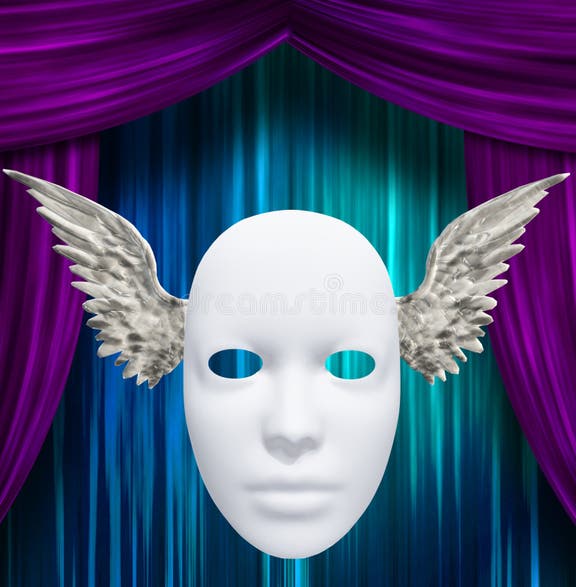 Winged Mask stock illustration. Illustration of poetic - 29410709