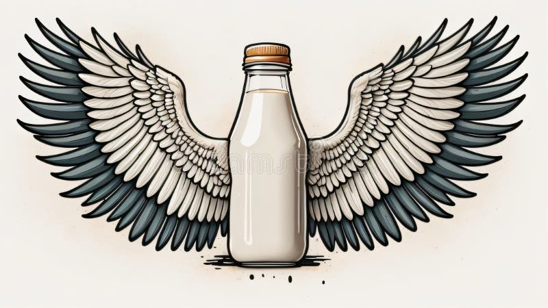 Illustration of Milk Having Wings Stock Image - Image of dairy ...