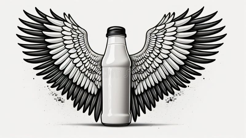 Illustration of Milk Having Wings Stock Photo - Image of wings, wing ...