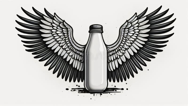 Illustration of Milk Having Wings Stock Photo - Image of wings, wing ...