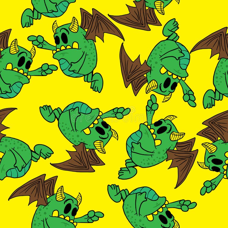 Winged monster pattern stock vector. Illustration of pattern - 69914045