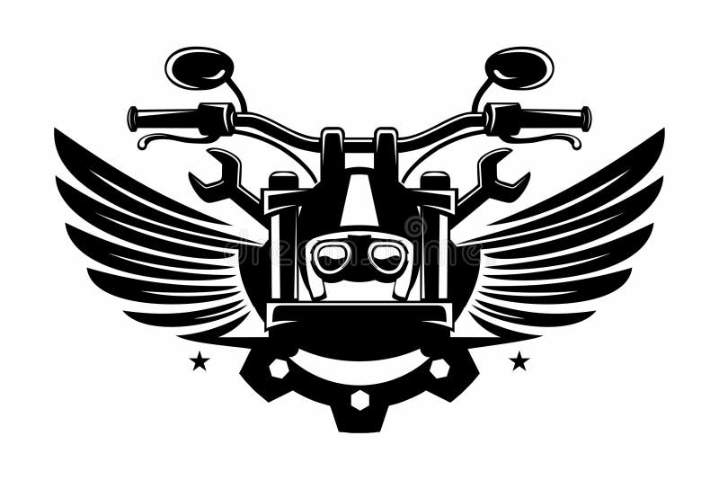Winged Motorcycle Line Illustration Design Vector Stock Vector ...