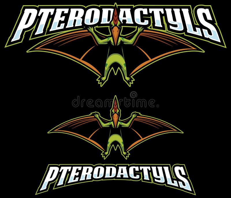 Pterodactyls Mascot Logo stock vector. Illustration of reptile - 177895687