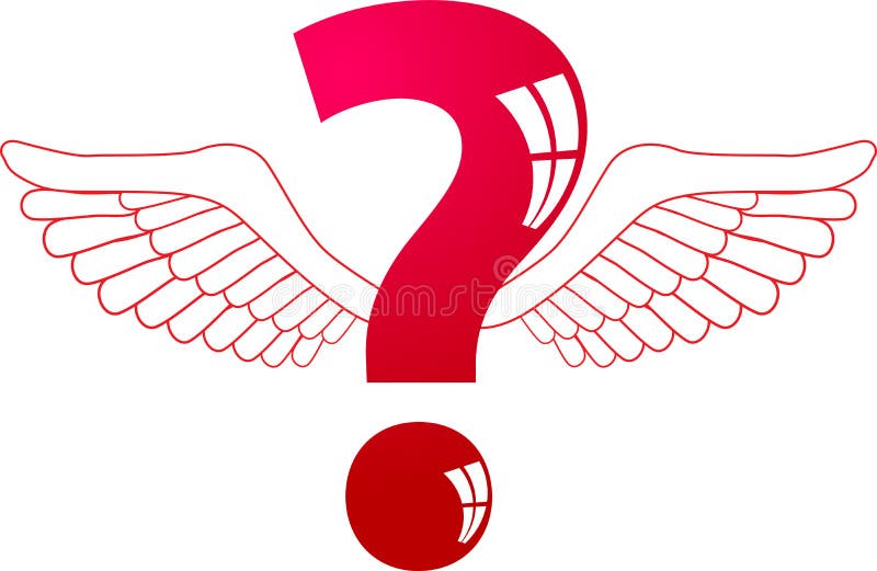 Winged-question stock vector. Illustration of item, concept - 13264246