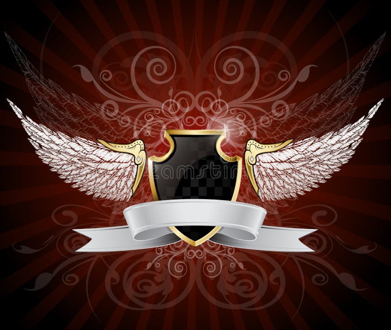 Shield with wings stock vector. Illustration of wings - 7975822
