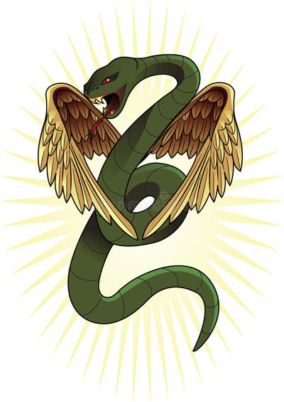 Winged snake stock vector. Illustration of venom, reptilian - 15750372
