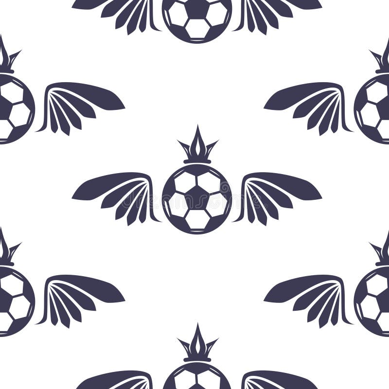 Winged Soccer Ball Seamless Pattern Stock Vector - Illustration of ...