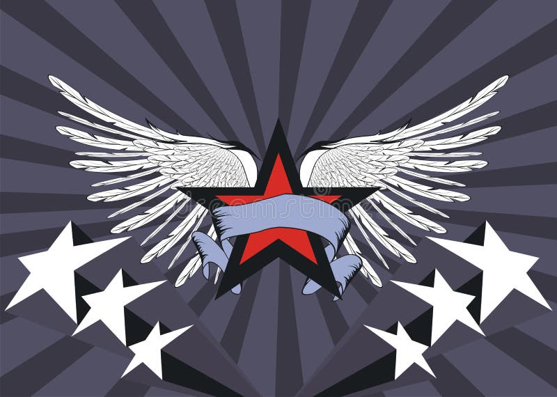 Red Star On The Winged Shield. Star And Wings. Stock Illustration ...