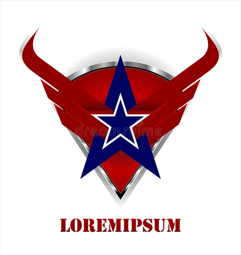 Star and Shield. Winged Star on the Arrow Head and Shield. Stock Vector ...