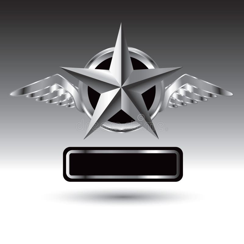 Winged star over nameplate stock vector. Illustration of military ...