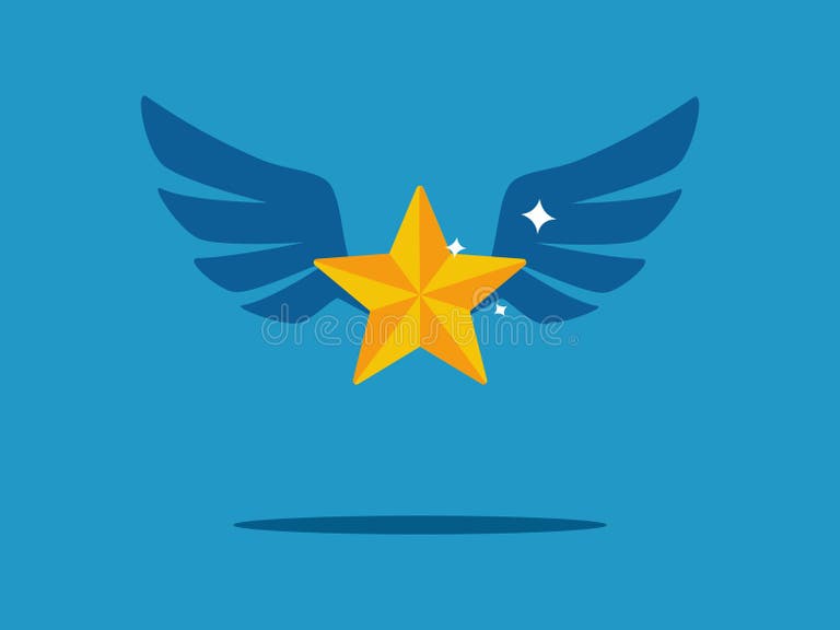 Winged Stars Fly. Success Concept Stock Vector - Illustration of vector ...