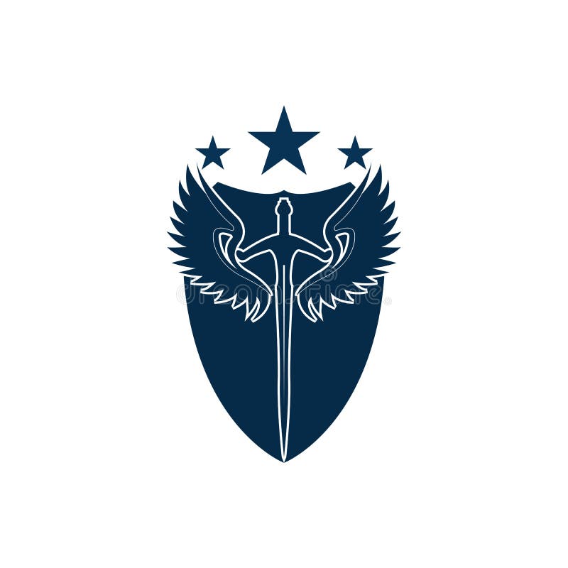 The Winged Sword with Shield Vector Icon Stock Illustration ...
