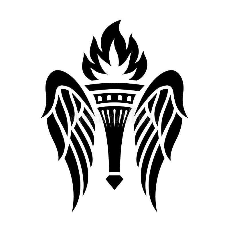 Torch with the Fire of Prometheus and a Laurel Branch with Parchment ...