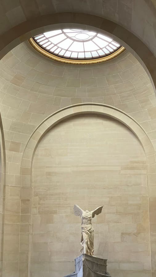 Winged Victory of Samothrace Beneath the Vaulted Ceilings of the Louvre ...
