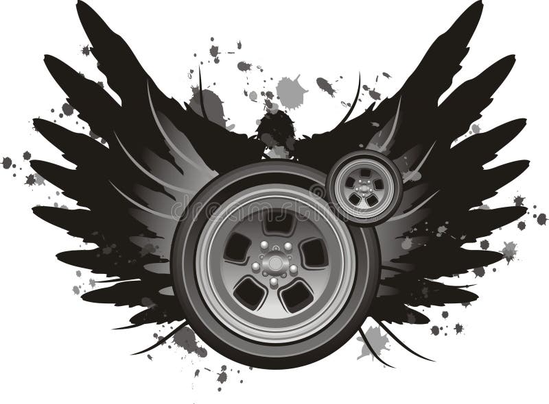 Winged wheel vector stock vector. Illustration of texture - 5548254