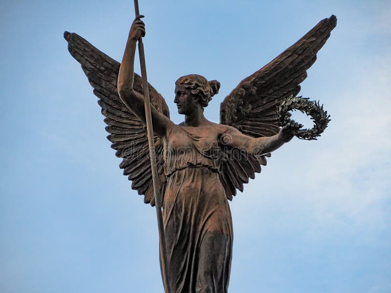 Winged Woman Statue stock image. Image of culture, architecture - 98775061