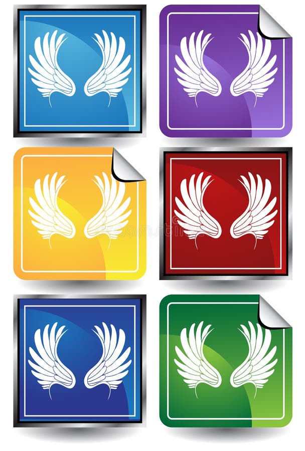 Wings - 6 Sticker stock vector. Illustration of heavenly - 9917967