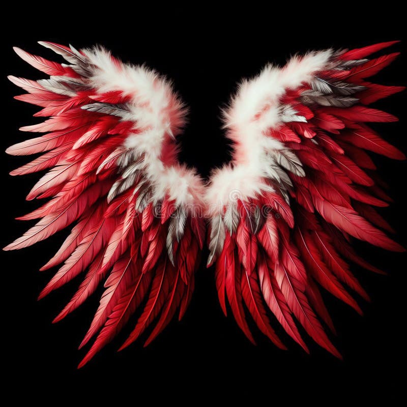 Wings Angel Isolated White Red Background Angels - Ai Generated Stock ...