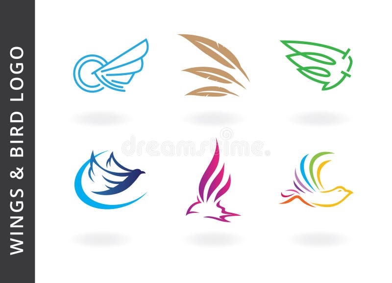 Wings and Bird Logo Designs Stock Vector - Illustration of hawk ...