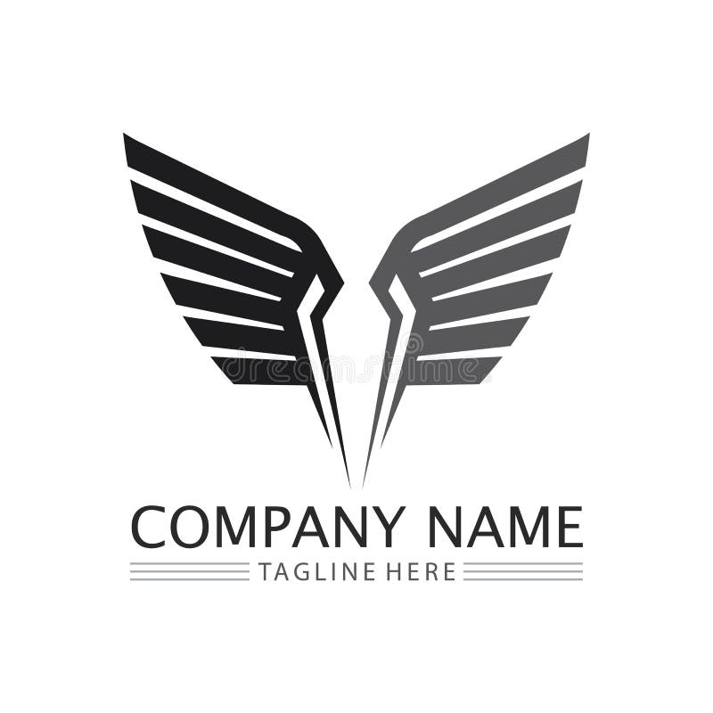 Wings Black Icons Vector Set. Modern Minimalistic Design Stock ...