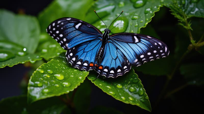 Wings Blue Monarch Butterfly Stock Illustration - Illustration of ...