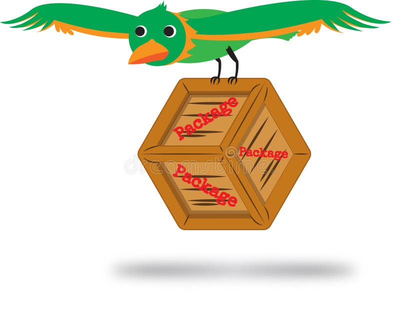 Bird deliver package box stock vector. Illustration of games - 239909730