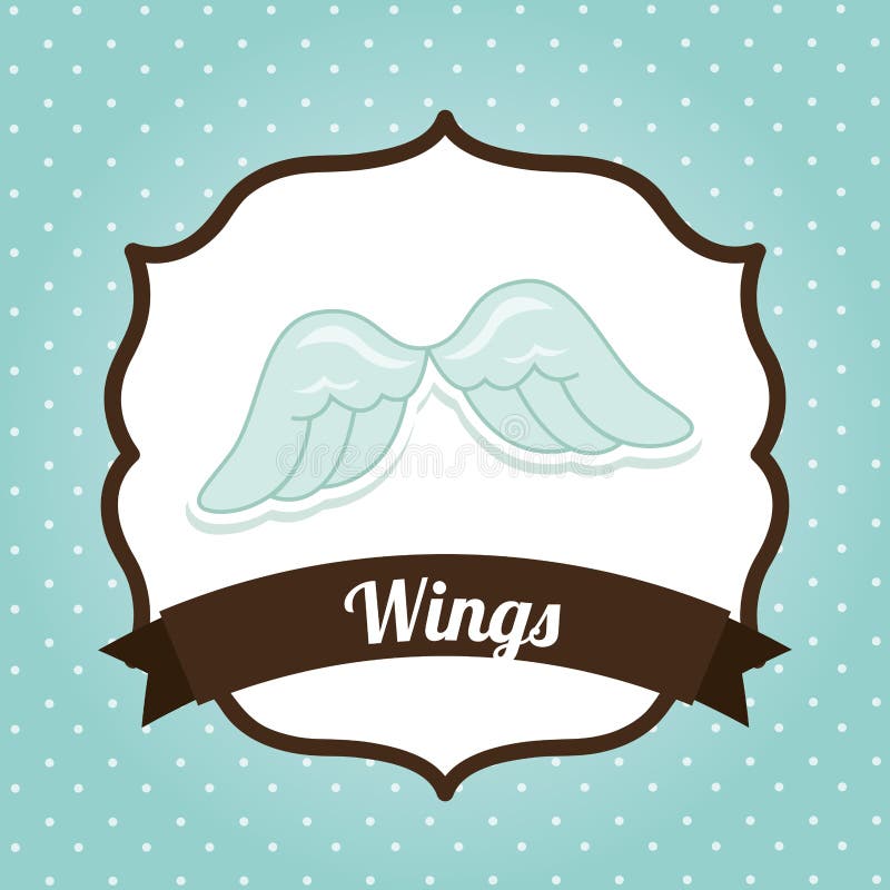 Wings design stock vector. Illustration of ribbon, elegance - 46565804