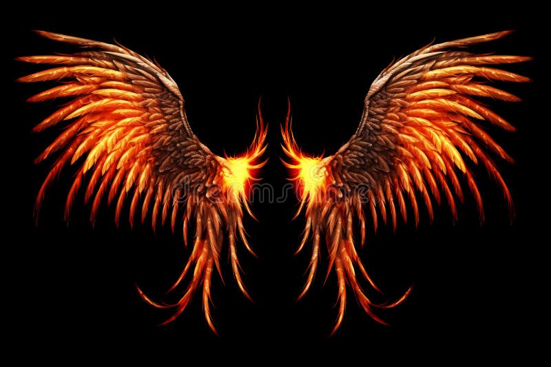 Wings in Flame stock illustration. Illustration of shape - 304379882