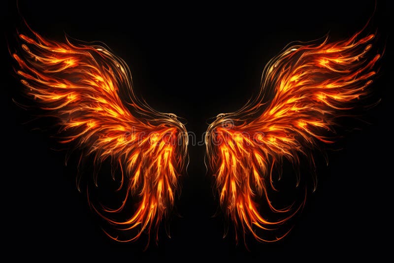 Flaming Angel Wings Stock Illustrations – 125 Flaming Angel Wings Stock ...
