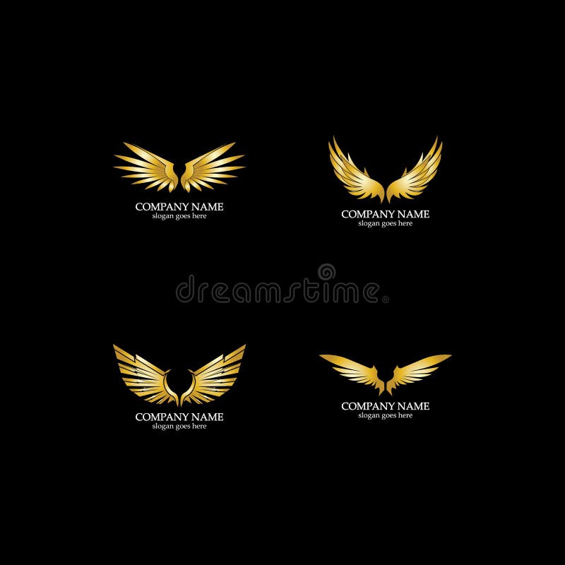 Wings Gold Logo Vector Illustration Template-vector Stock Vector ...