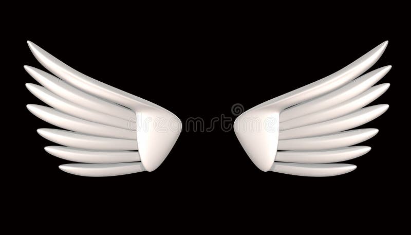 Wings 3d rendering stock illustration. Illustration of icon - 114668011