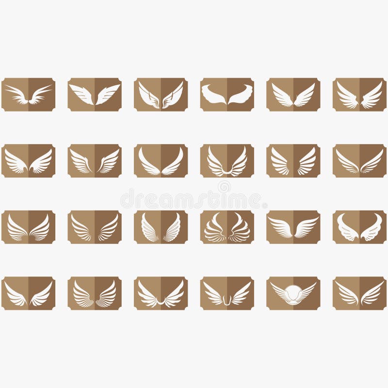 Wings icon set vector stock vector. Illustration of vintage - 305342160