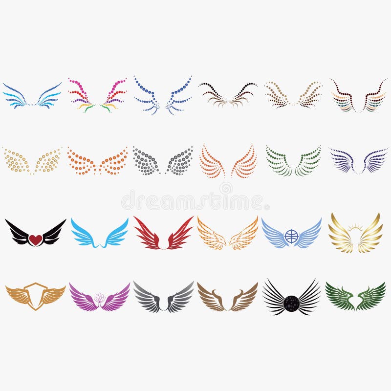 Wings icon set vector stock vector. Illustration of insignia - 305342241