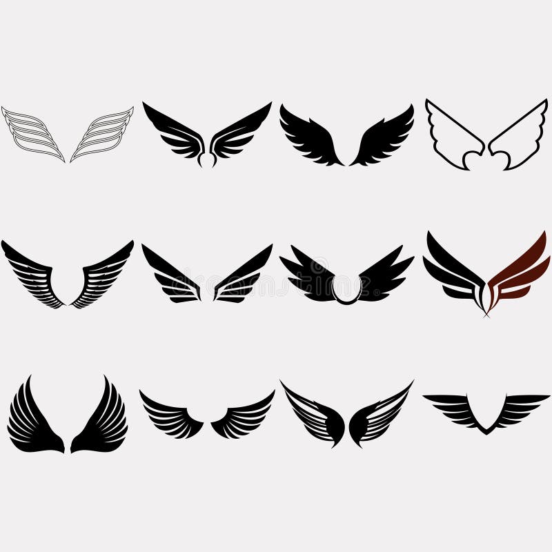 Wings icon set vector stock vector. Illustration of modern - 309690023