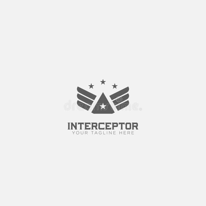 Wings Interceptor Logo Designs with 4 Stars Stock Vector - Illustration ...