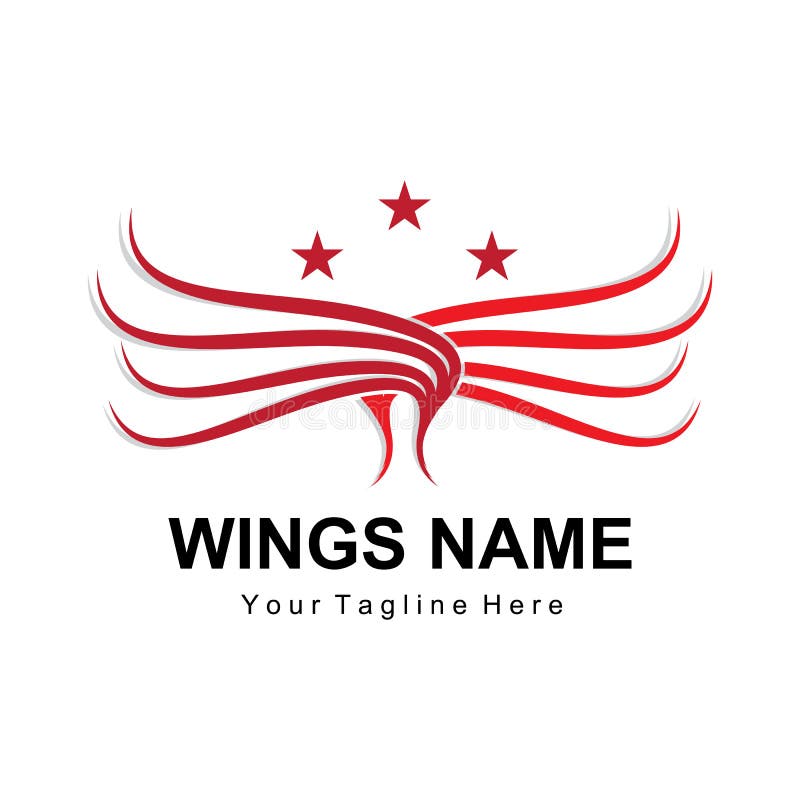Wings Logo Design, Shield Wings Vector, Bird Feather Illustration Stock ...